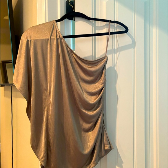 Express | Tops | Gold One Shoulder Express Top | Poshmark